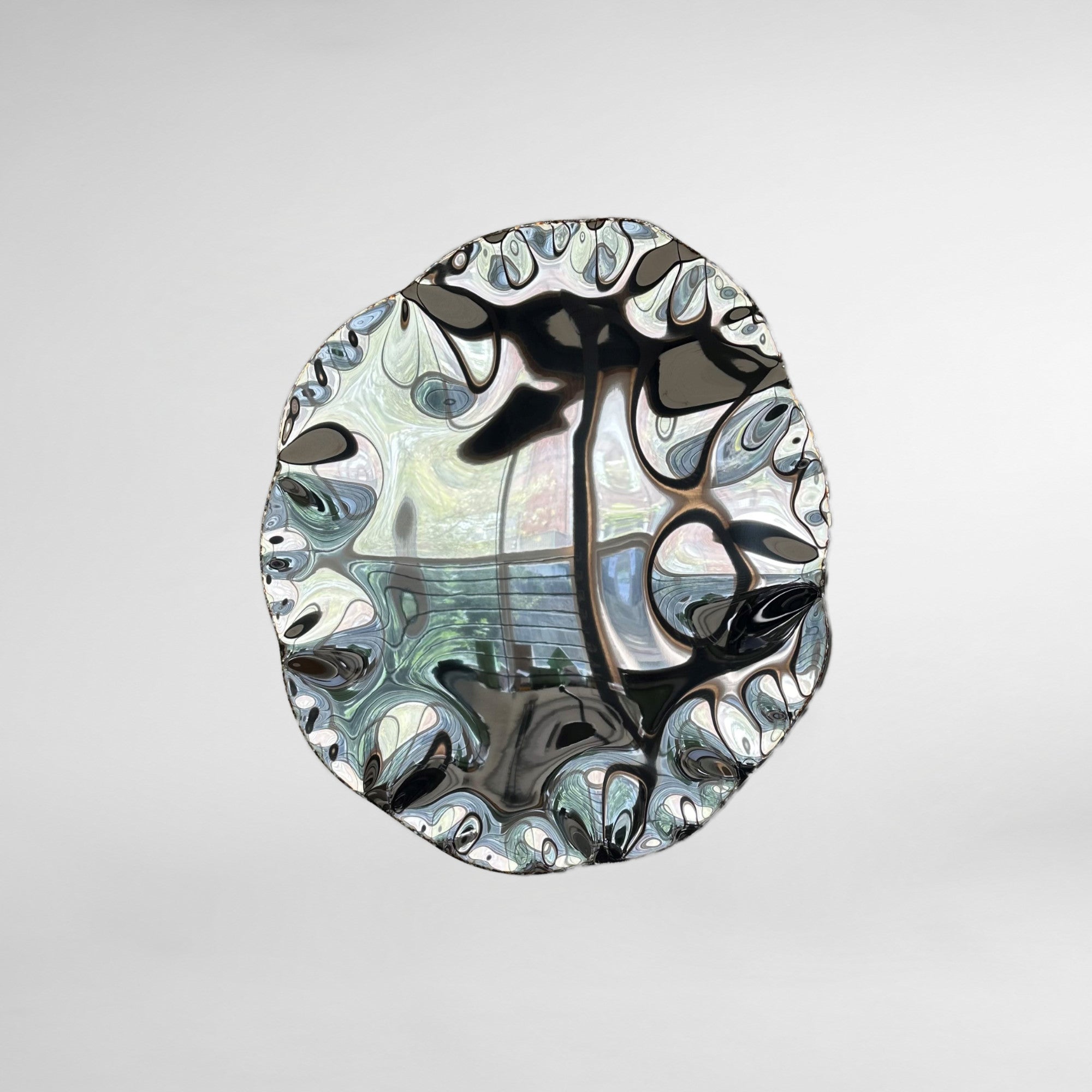 Splash Mirror Sculpture 125 cm | Chrome Wall Art